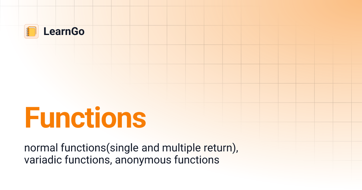 Functions | LearnGo